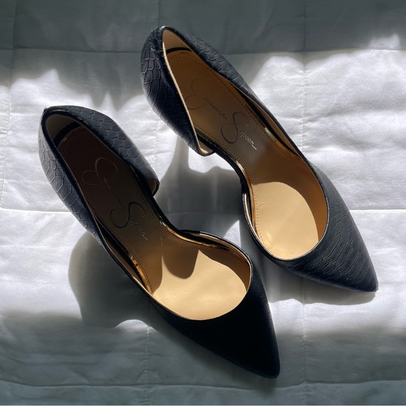 Jessica Simpson | Shoes | Jessica Simpson Blue Snakeskin Pumps 8m ...